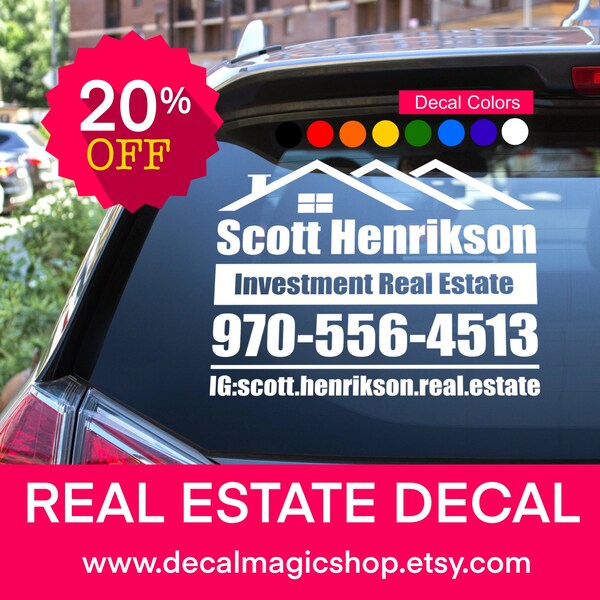 Personalized Realtor Car Decal - Etsy