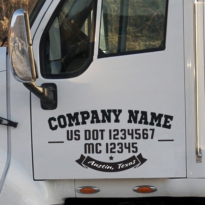 Custom US DOT Logo Stickers Truck Decals Semi Truck Van Lettering Truck ...