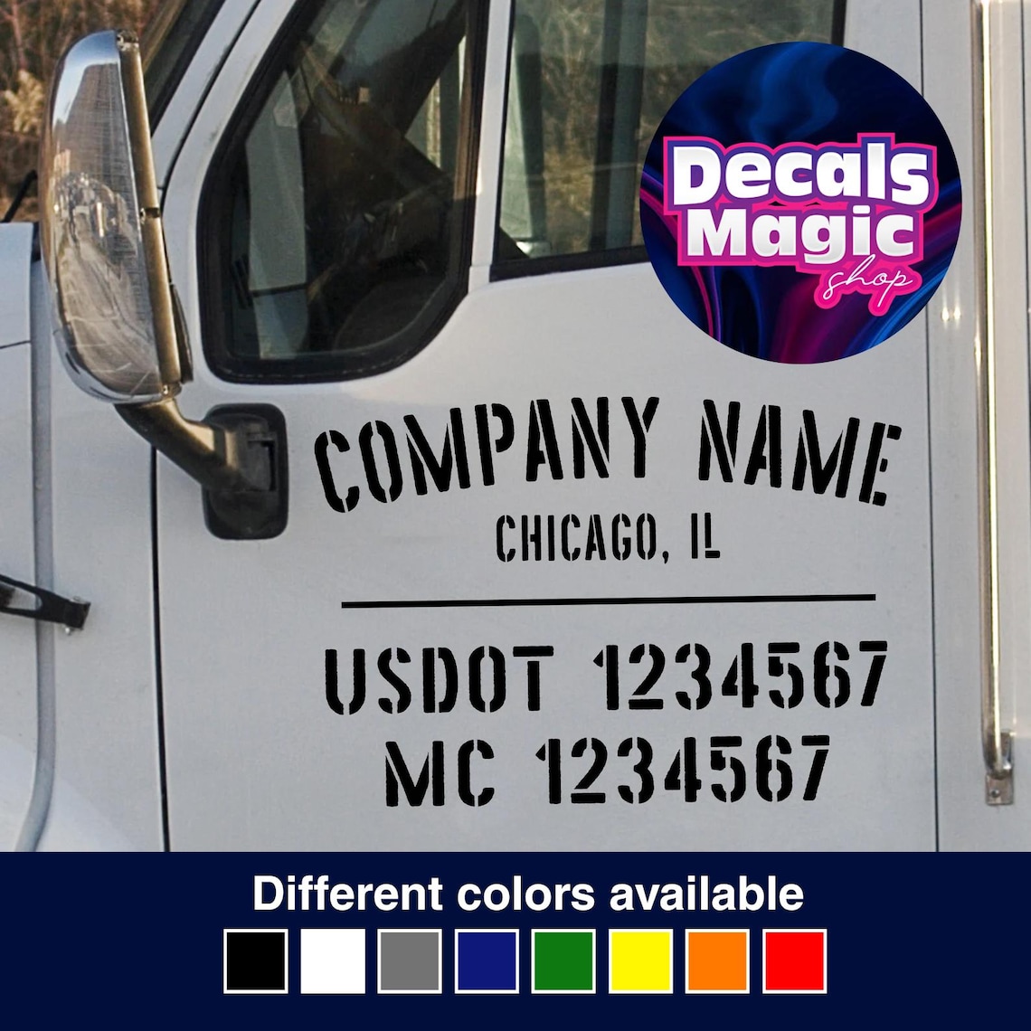 Custom US DOT Logo Stickers Truck Decals Semi Truck Van Lettering Truck ...