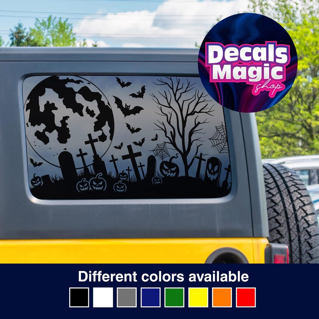 Halloween Graveyard Car Decal - Spooky Car Decor for Horror Lovers ...