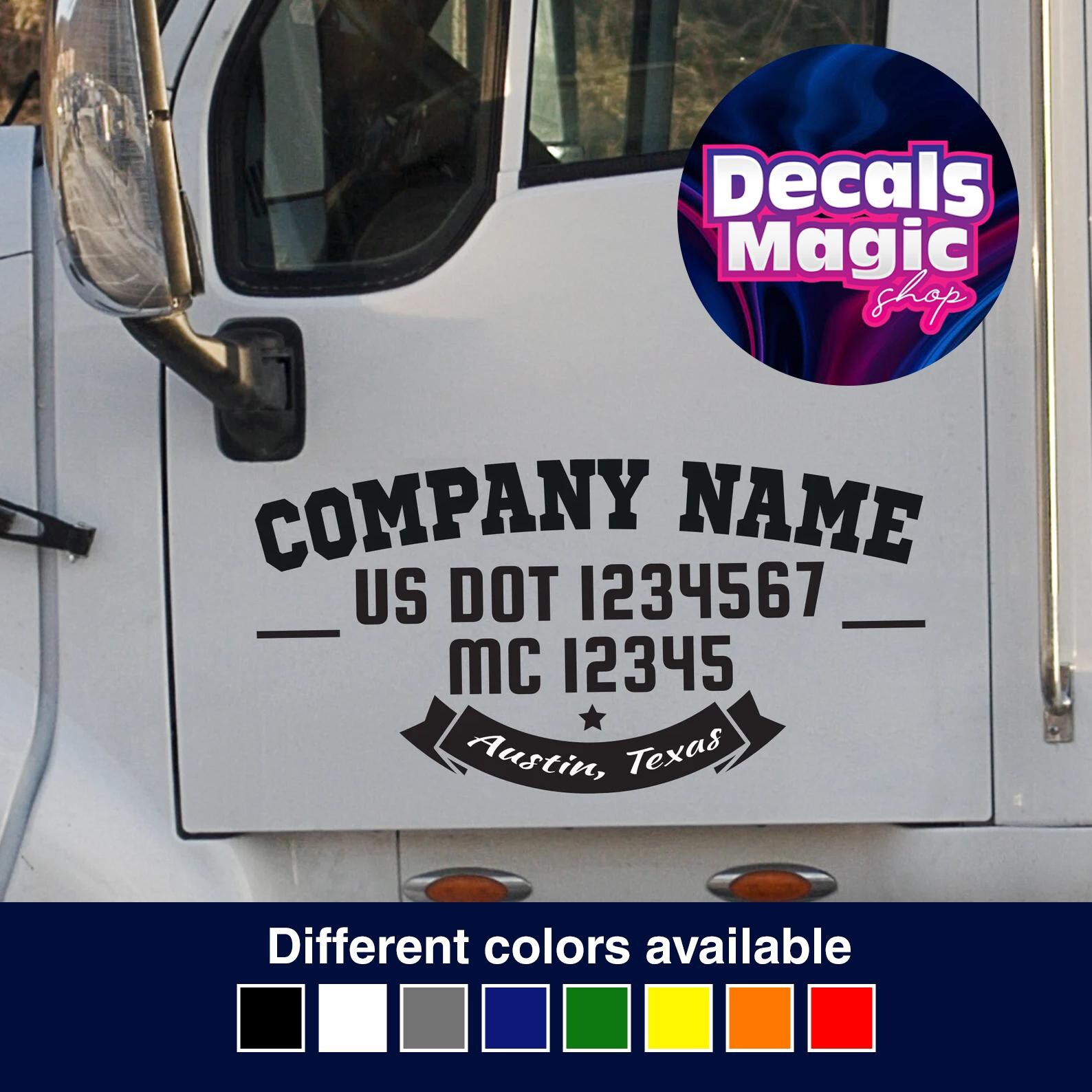 Custom US DOT Logo Stickers Truck Decals Semi Truck Van Lettering Truck ...