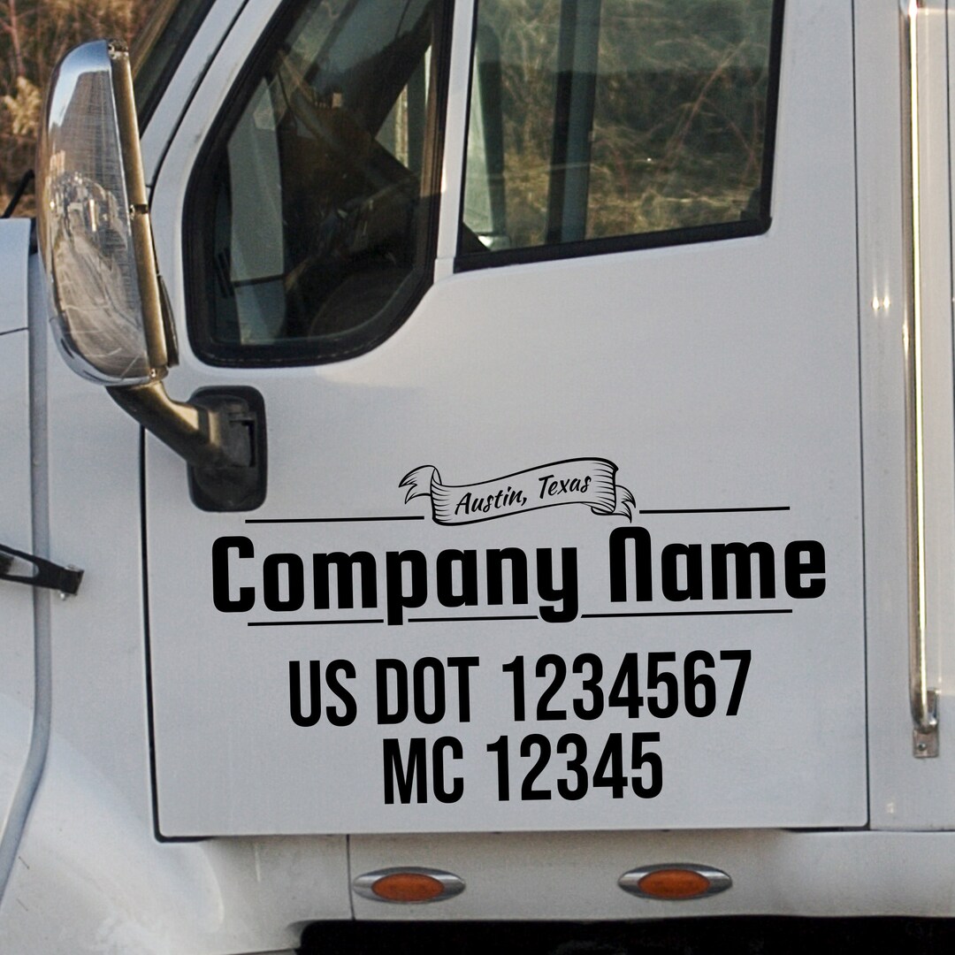 Custom USDOT Trucking Logo Sticker Decal USDOT MC Number Company Logo ...