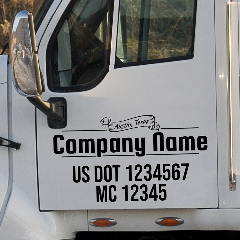 Custom US DOT Logo Stickers Truck Decals Semi Truck Van Lettering Truck ...