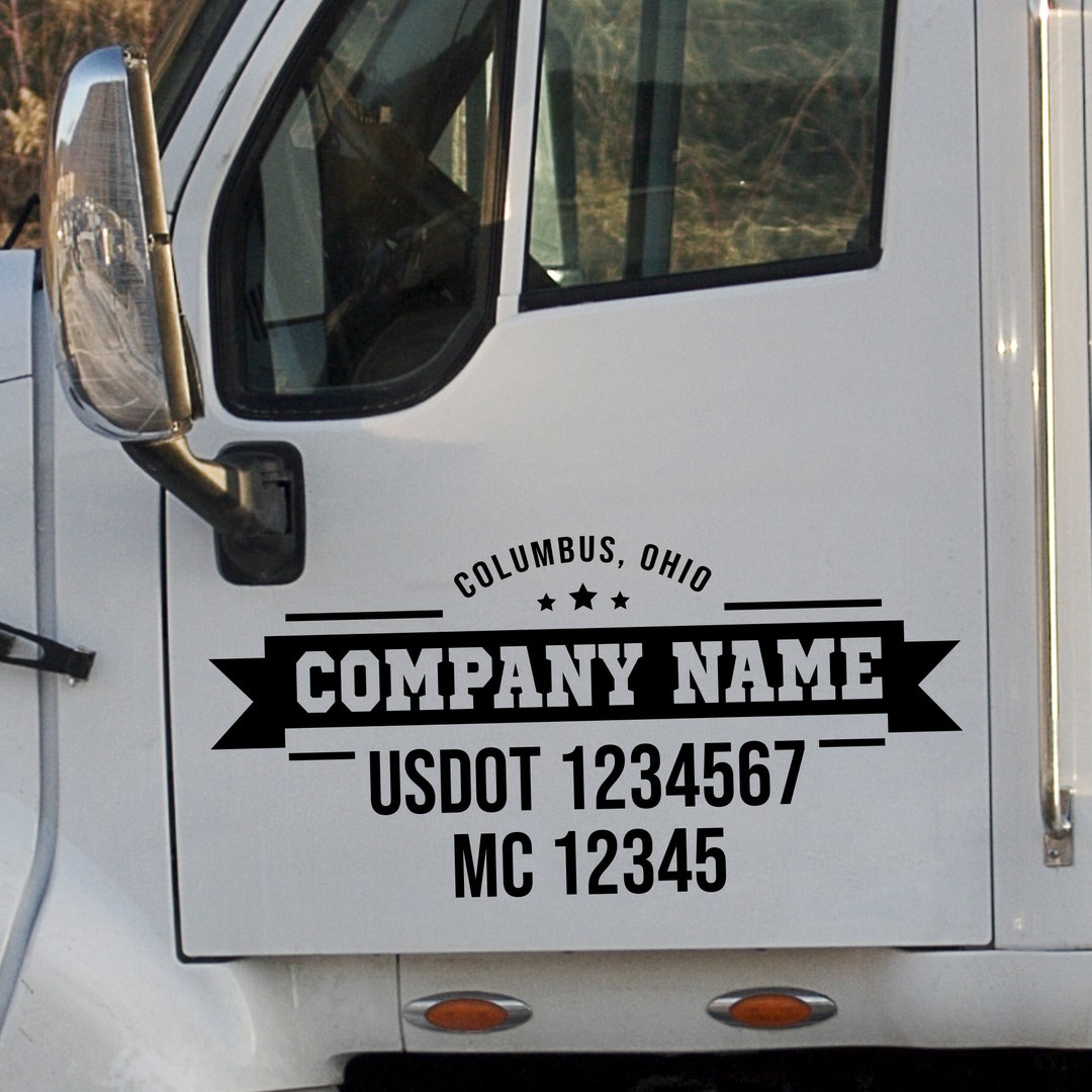 Custom USDOT Trucking Logo Sticker Decal USDOT MC Number Company Logo ...