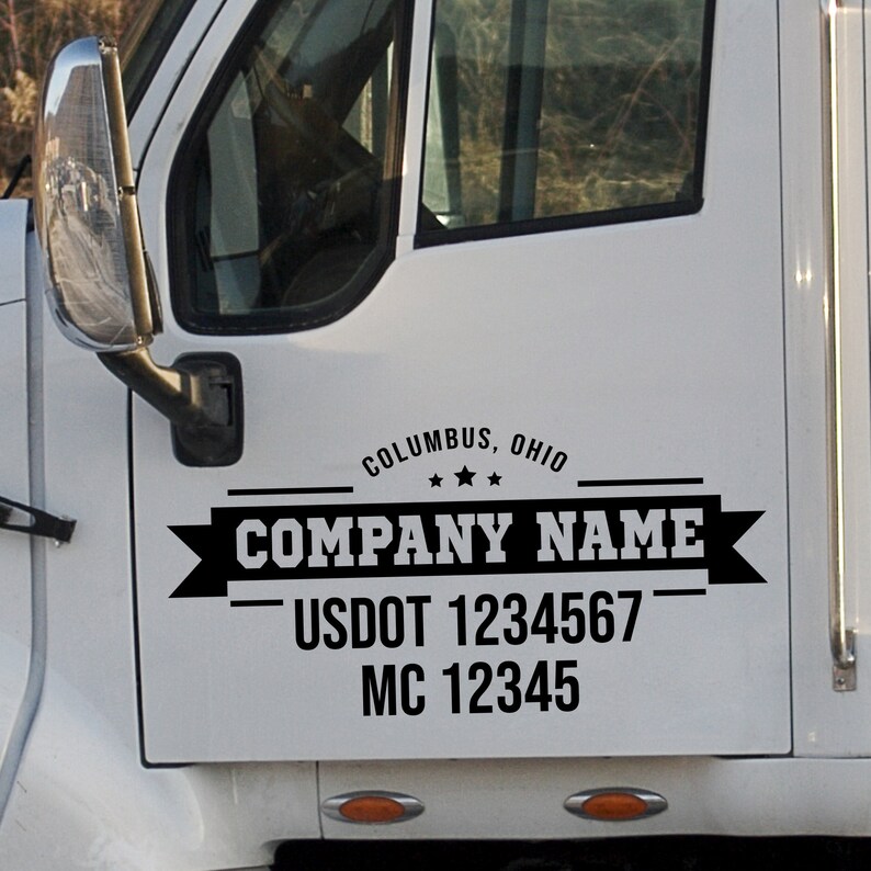 Custom USDOT Trucking Logo Sticker Decal USDOT MC Number Company Logo ...
