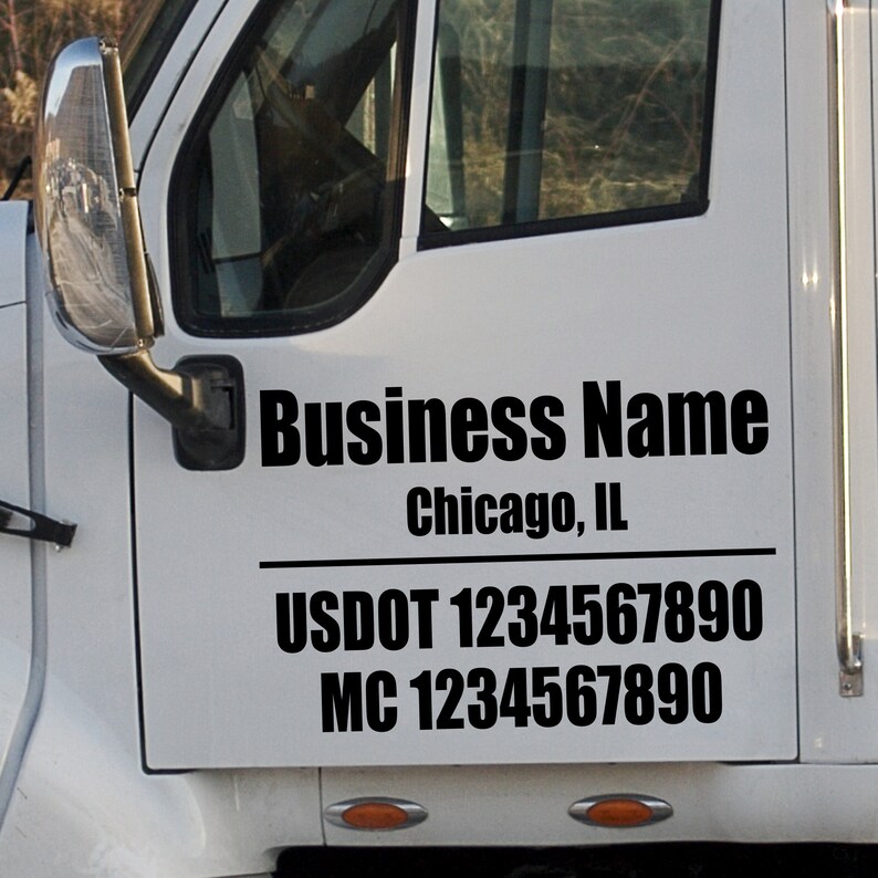 Custom US DOT Truck Decals: Company Logo, Door Lettering - Etsy