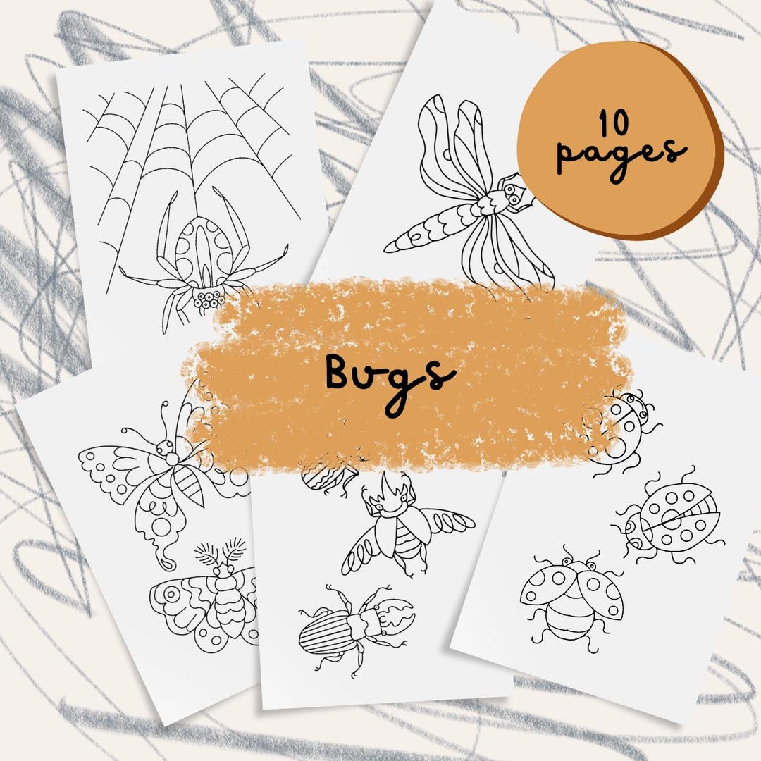 BUGS Printable Toddler Coloring Pages, Simple Coloring Pages for Kids ...