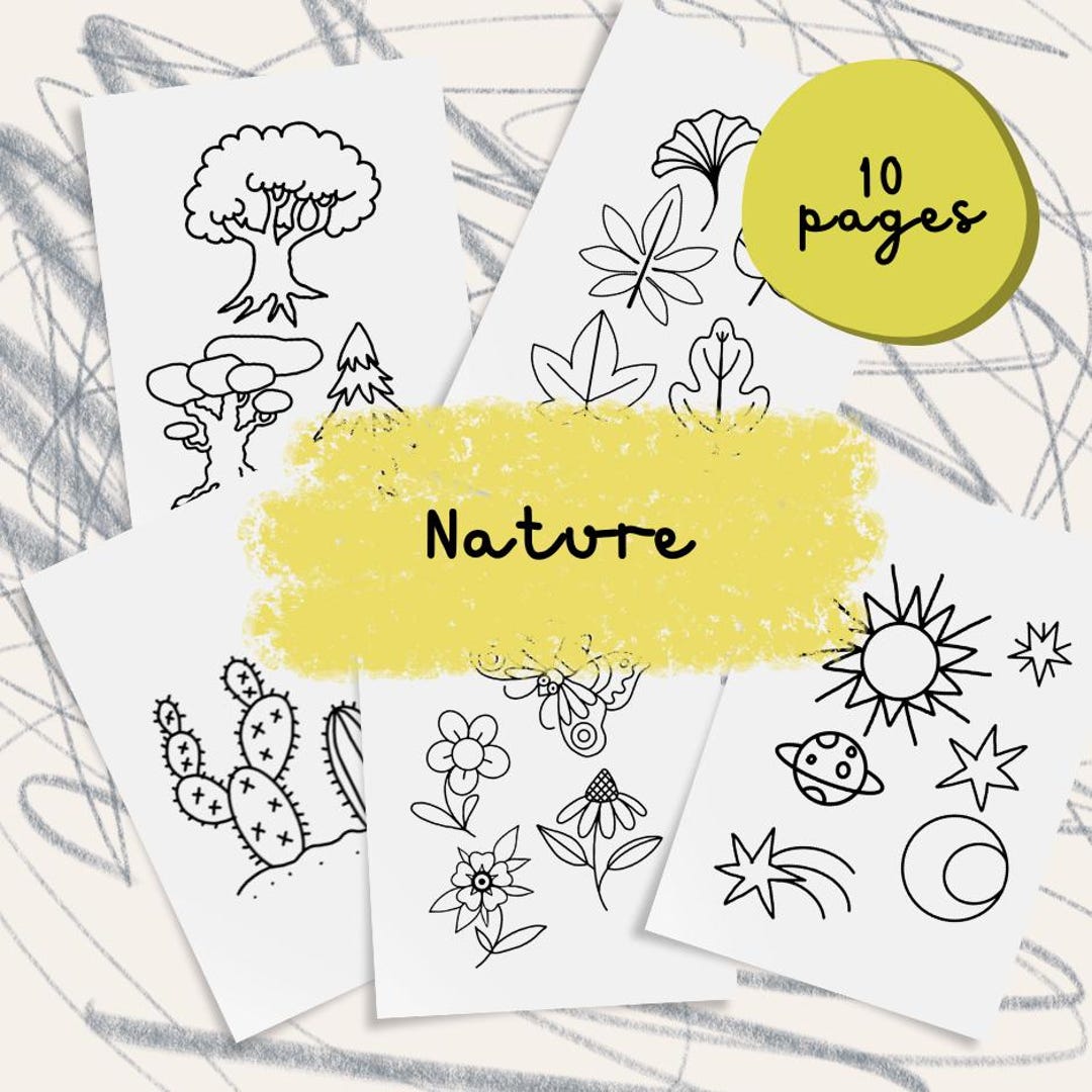 NATURE Printable Toddler Coloring Pages, Simple Coloring Pages for Kids ...