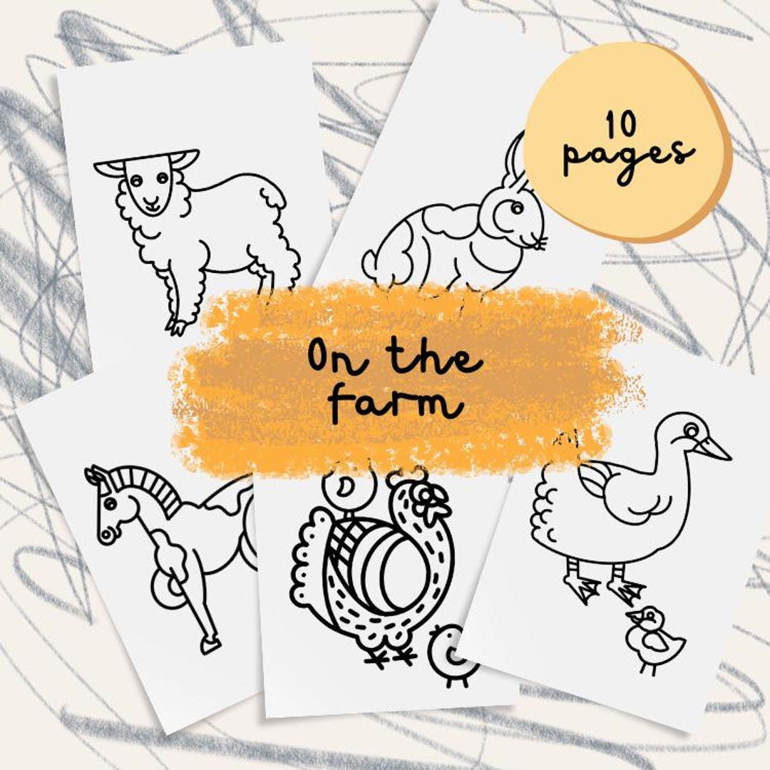 FARM Printable Coloring Pages for Kids, Toddler, Preschooler, Coloring ...