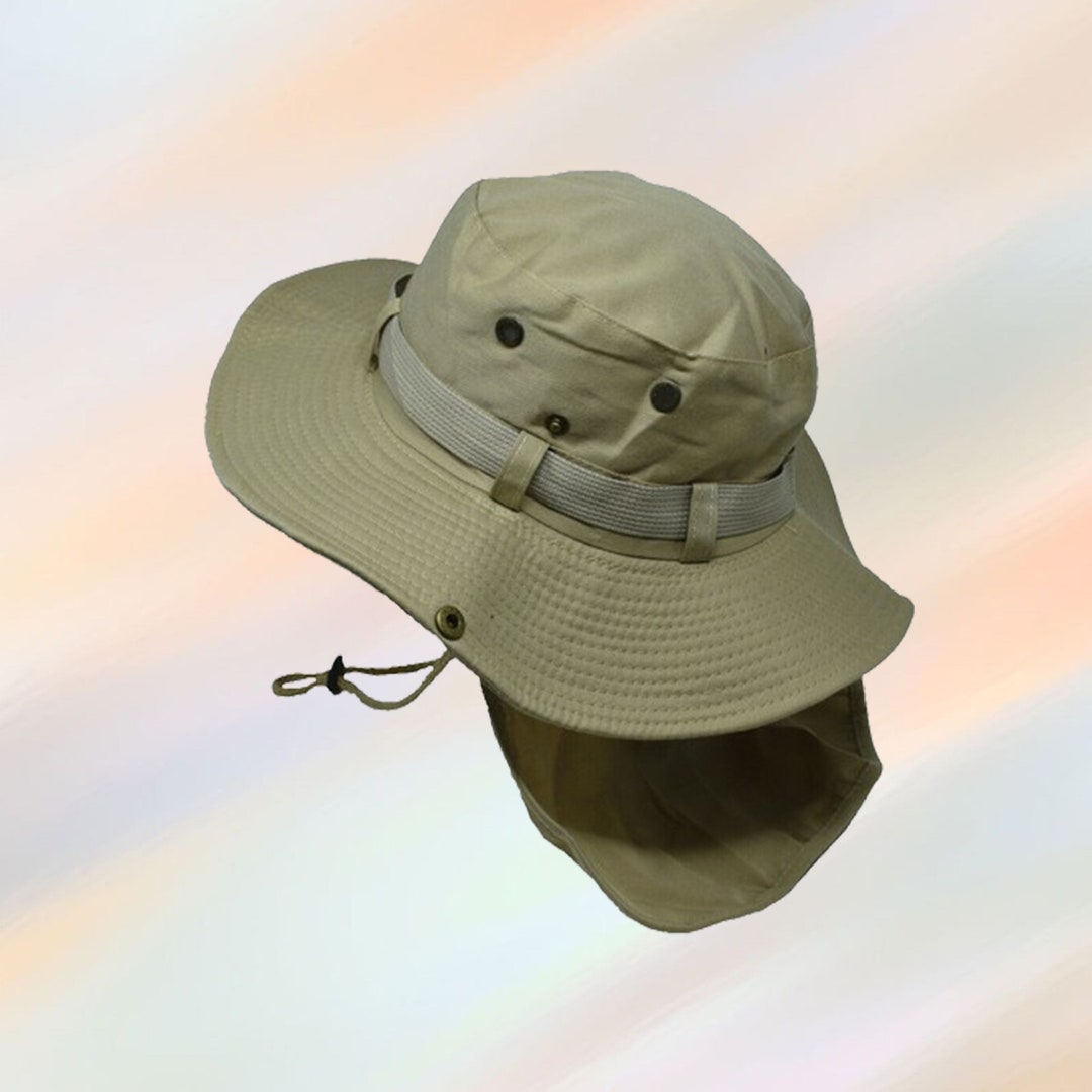 Mens Vintage Mens Women Summer Bucket Boonie Hat Neck Cover Flap Sun ...