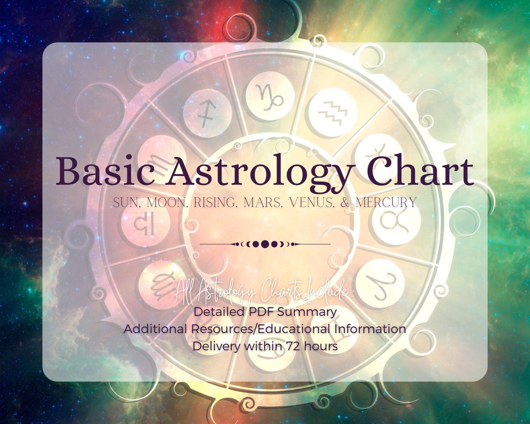 Basic Astrology Chart Big Six Natal Birth Chart Reading - Etsy