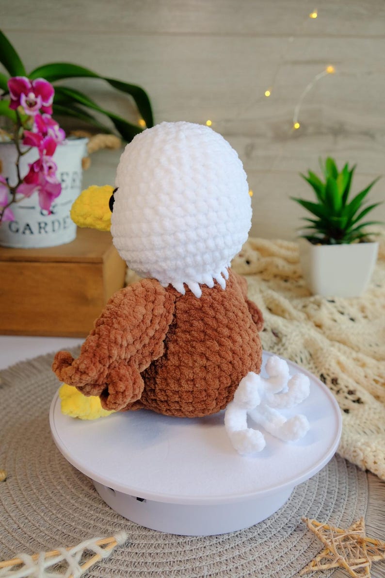 Bald Eagle Crochet Pattern, Plush Yarn Amigurumi PDF, Patriotic Eagle ...