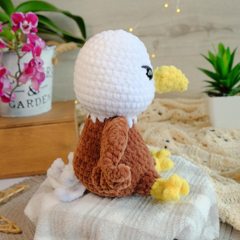 Bald Eagle Crochet Pattern, Plush Yarn Amigurumi PDF, Patriotic Eagle ...