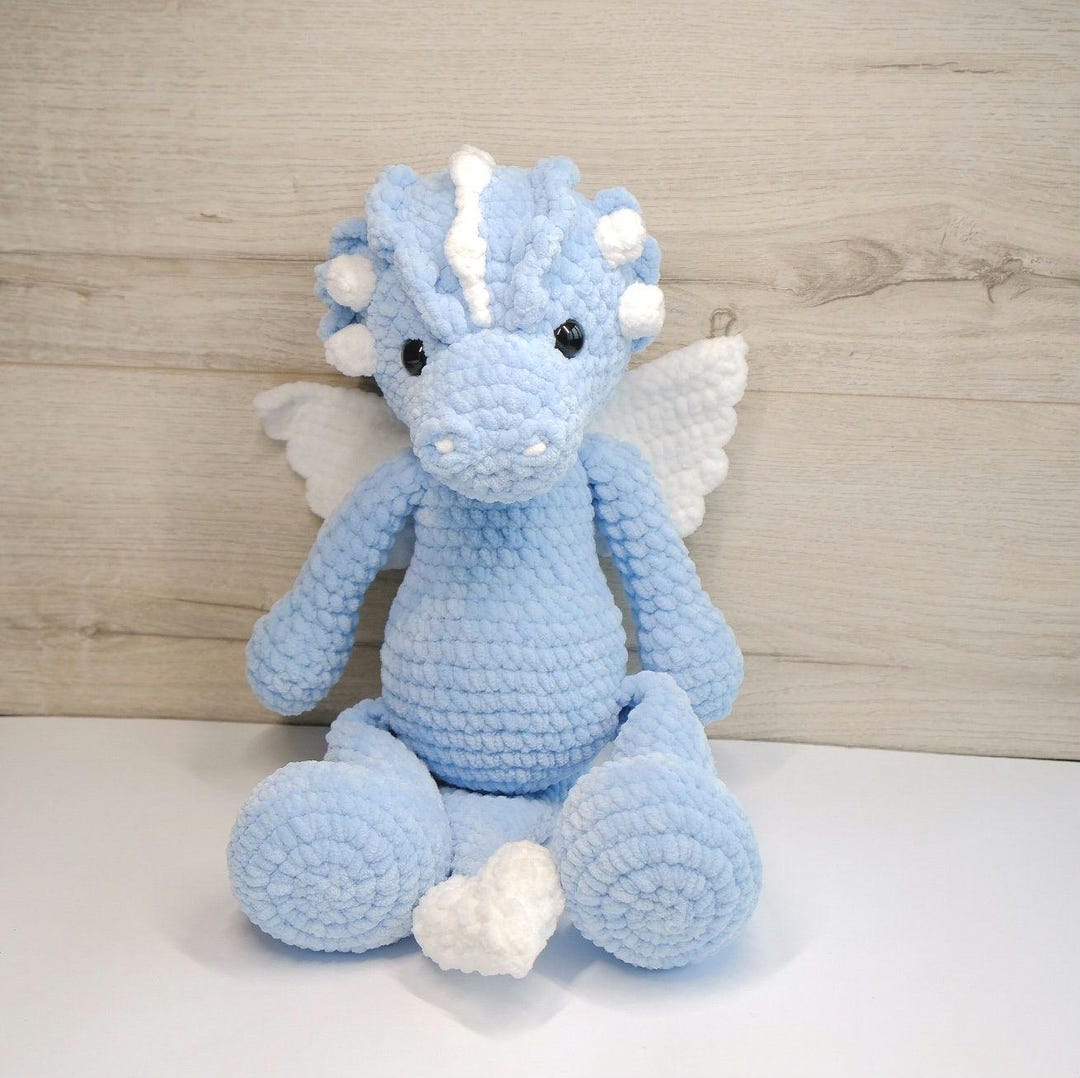 Plush Light Blue Dragon Toy for Kids Birthday Gift - Etsy