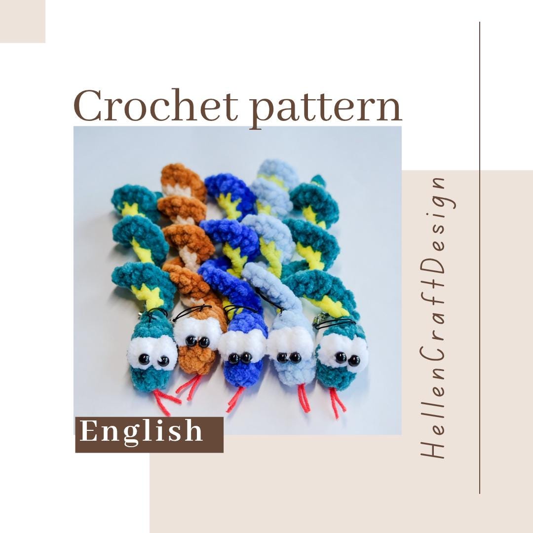 Snake Keychain Crochet Pattern - English PDF Pattern - Etsy