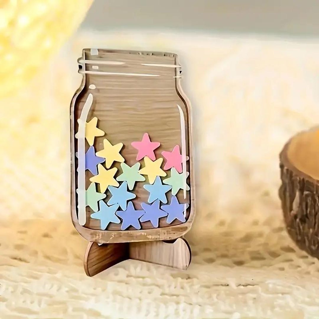 Wooden Star Reward Jar for Classroom and Family Encouraging Star ...