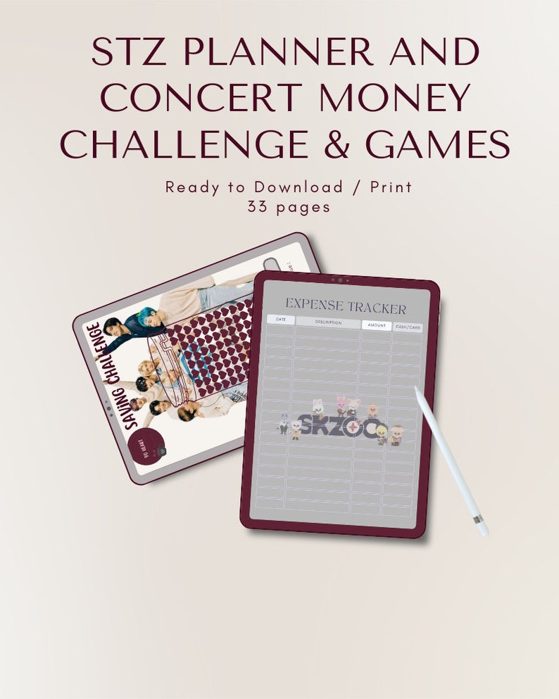 SKZ Stray Kids Planner Money Challenge Mini Games Digital Download ...