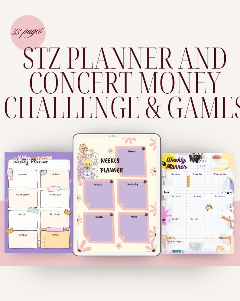 SKZ Stray Kids Planner Money Challenge Mini Games Digital Download ...
