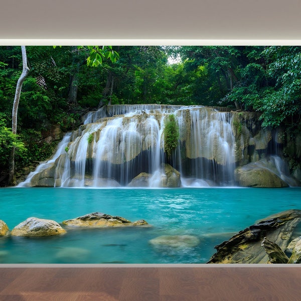 Rainforest Waterfall Mural - Etsy