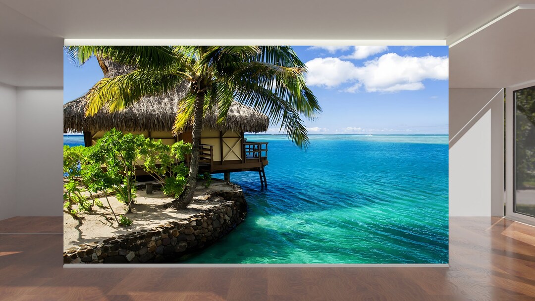 Seascape Wallpaper, Green Sea Poster, Wallpaper Consisting of a Small ...