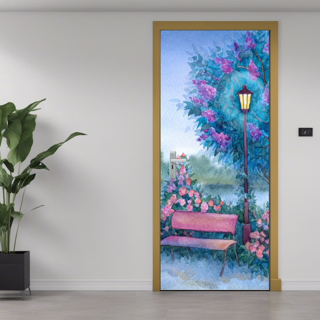 Crayon Night Light Pink Flowers Tag, 3D Door Sticker, Peel and Stick ...