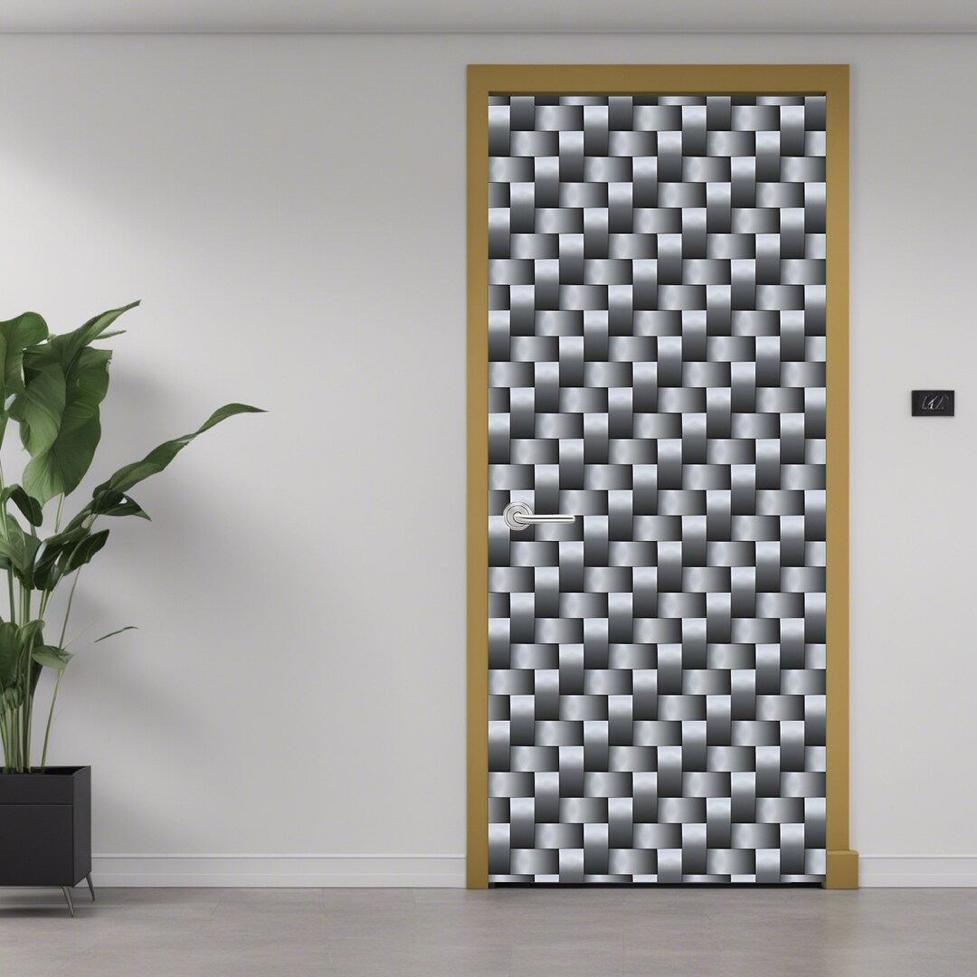 Door Decal Made of Knitted Squares, Stylish Door Coverings, Door Design ...