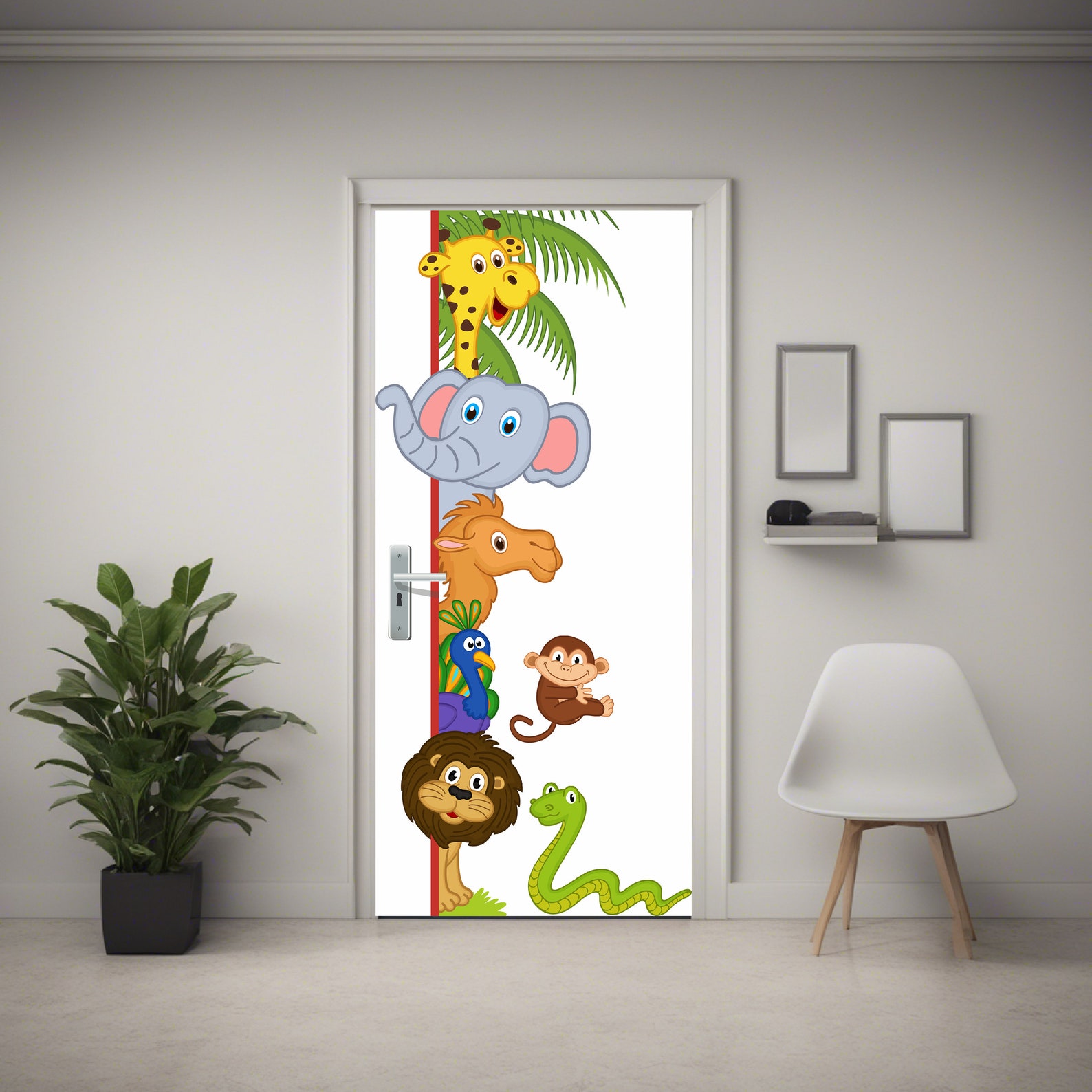 Bird Elephant Zebra Duck and Size Chart, Height Chart Door Label ...