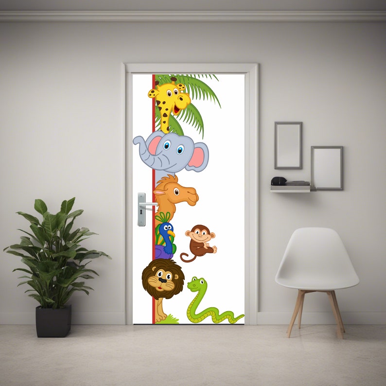 Bird Elephant Zebra Duck and Size Chart, Height Chart Door Label ...