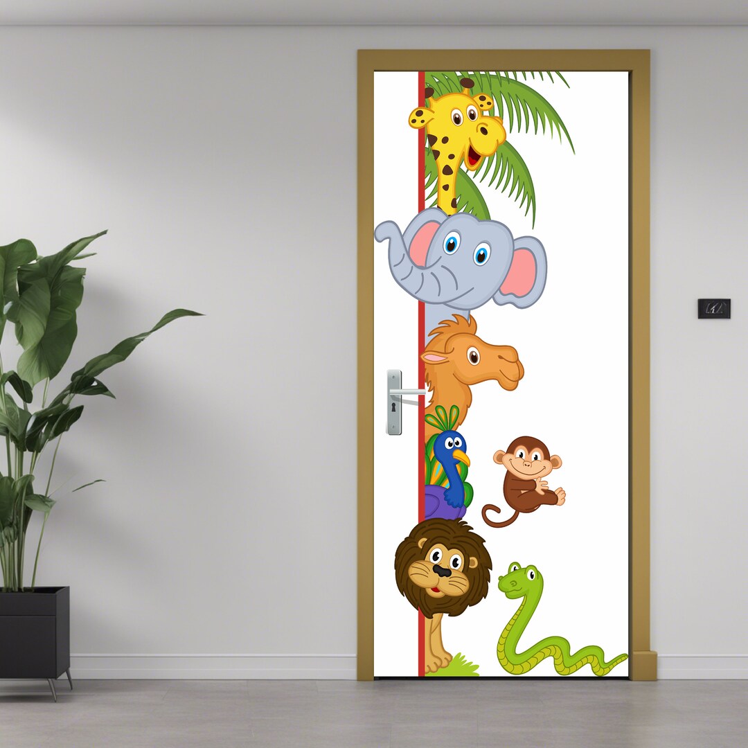 Bird Elephant Zebra Duck and Size Chart, Height Chart Door Label ...
