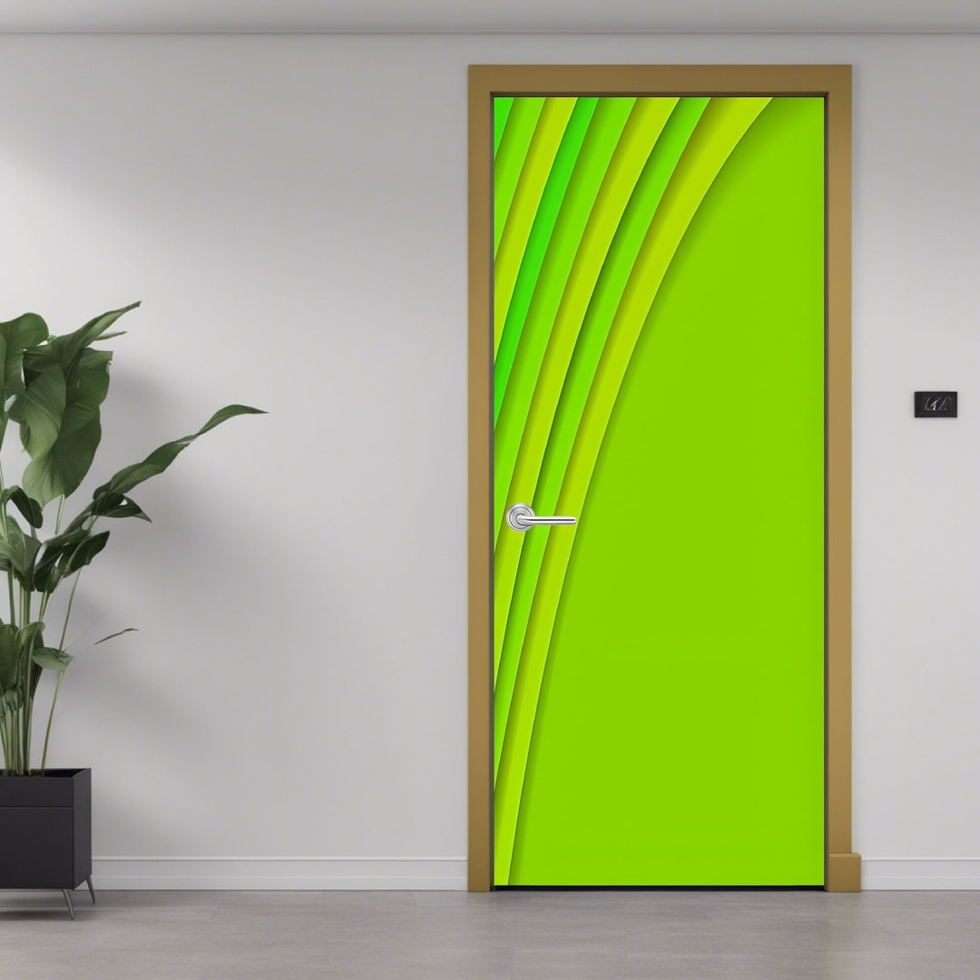 3D Door Mural, the Most Beautiful Shades of Green, Door Decoration ...