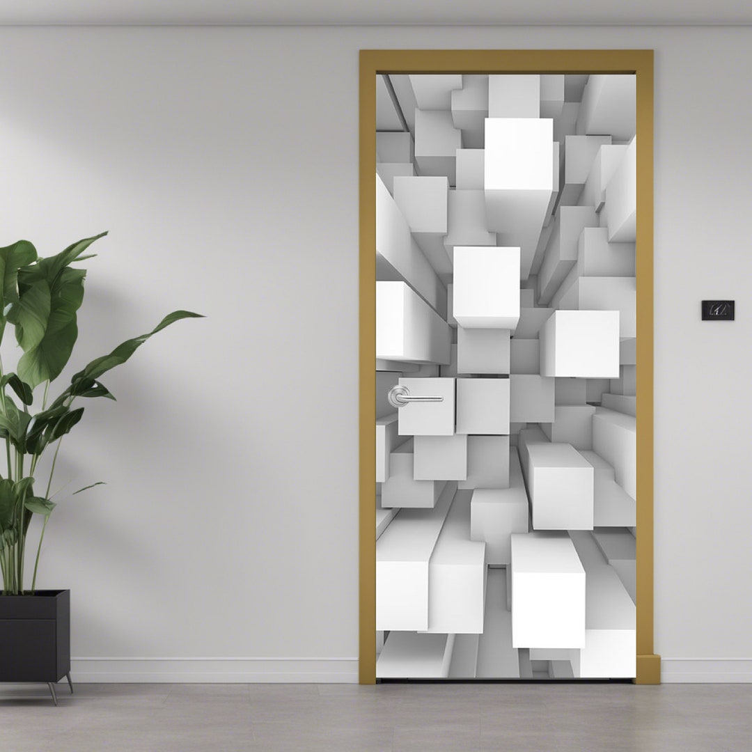Square Cube 3D Door Decal, Door Decal, Classroom Door Decal, Vinyl ...