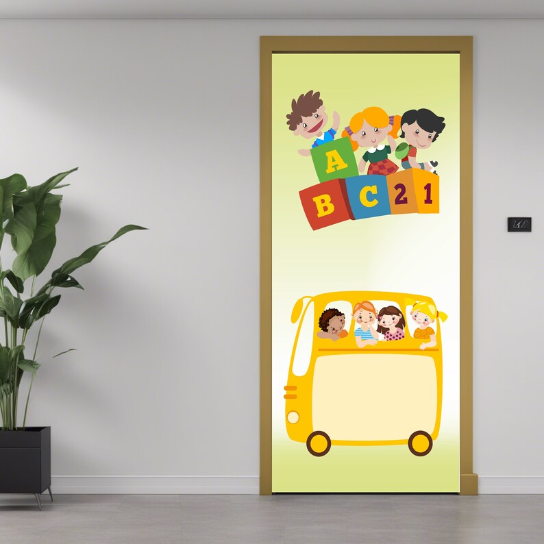 Nursery Door Decoration, ABC Alphabet Door Sticker, Vinyl Door Decals ...