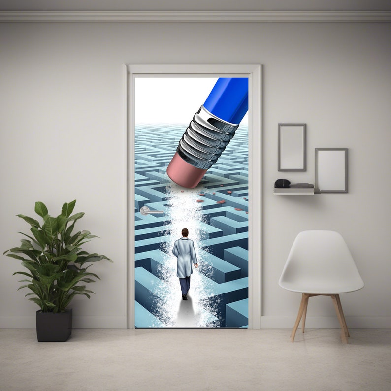 Navigating the Maze Door Mural, Door Wrapping Solutions, Door Sticker ...