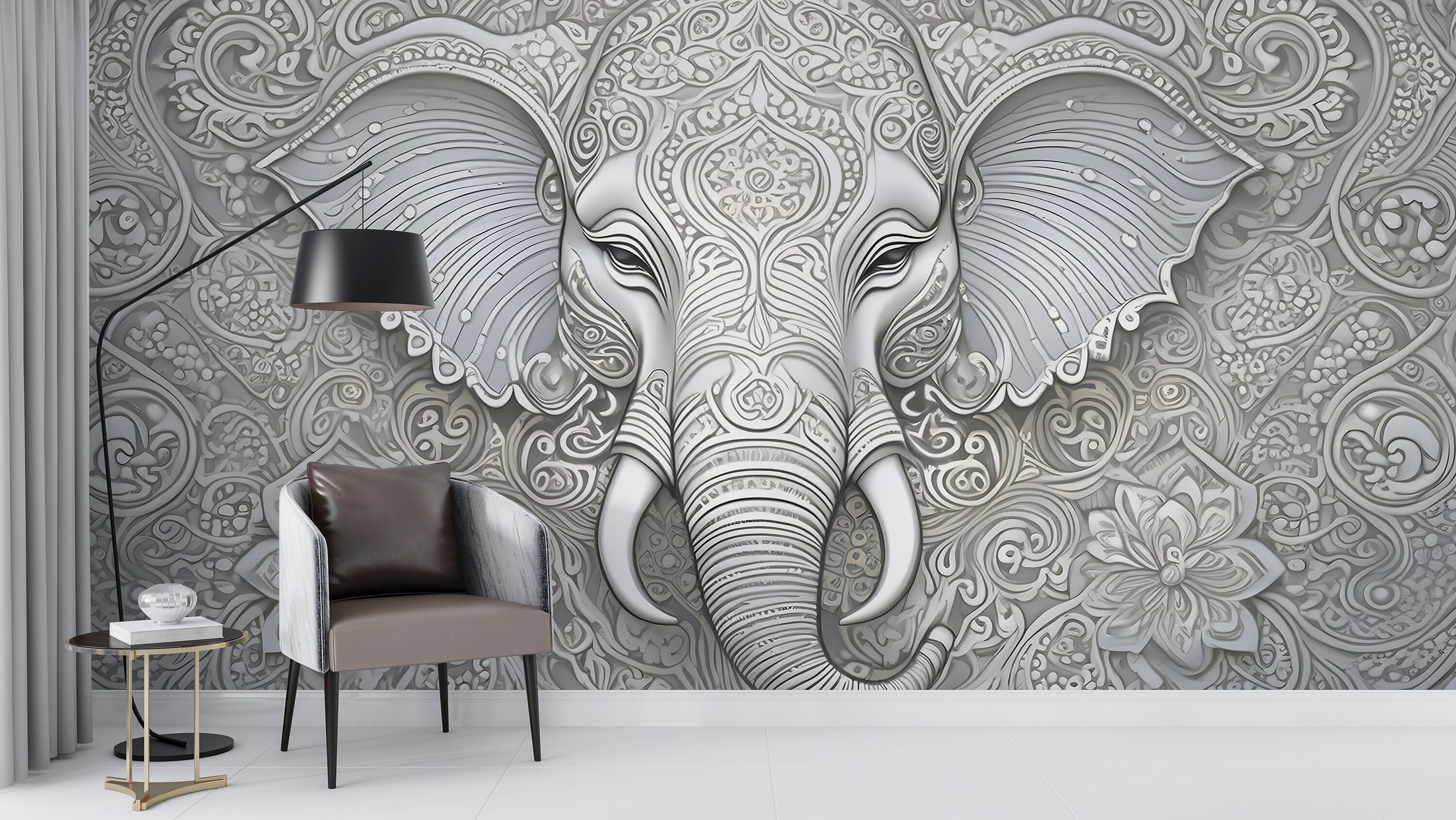 Elephant Wallpaper, Safari Animal Wall Mural, Self Adhesive Living Room ...