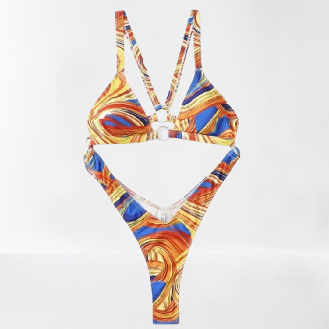 High Waisted One Piece Cutout Swimsuit Womens Swimwear Beachwear