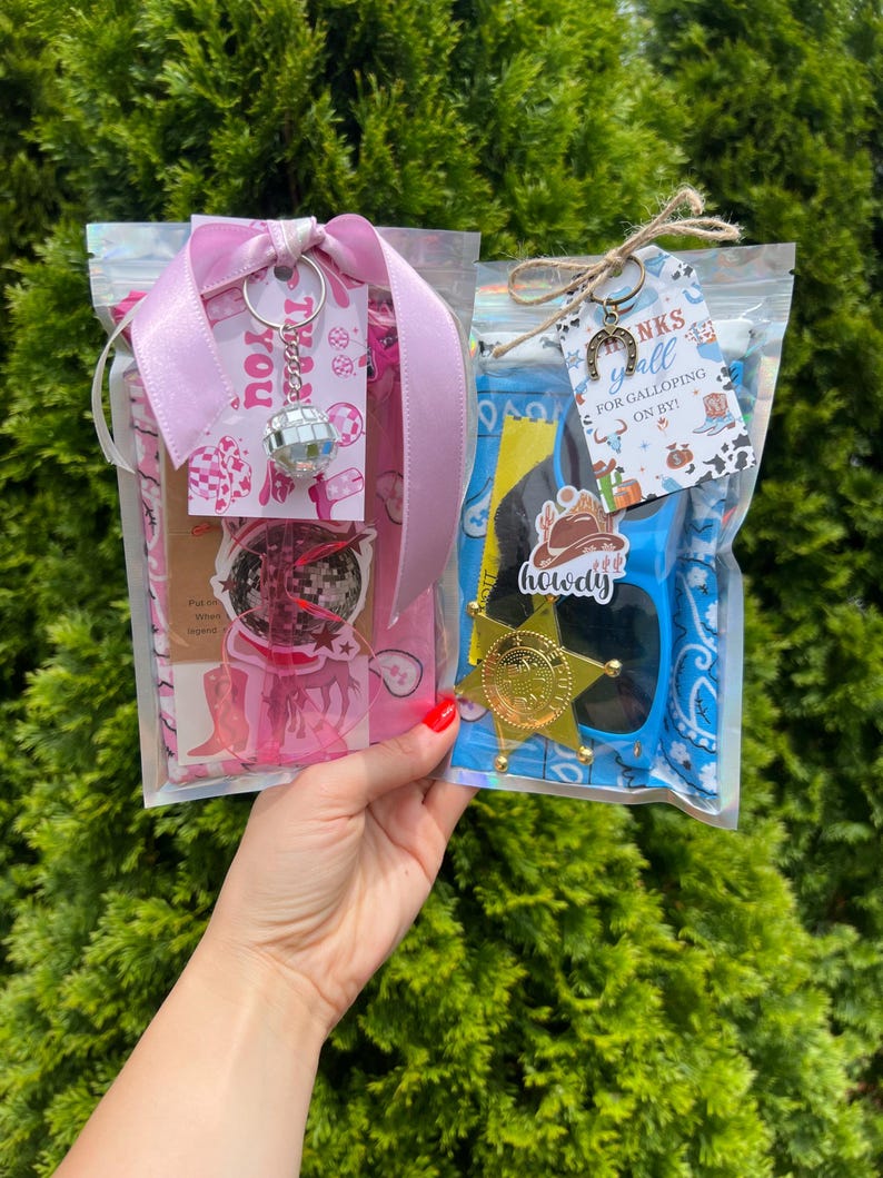 Disco Cowgirl Party Favors: Pink Bandana, Disco Ball Keychain & More - Etsy