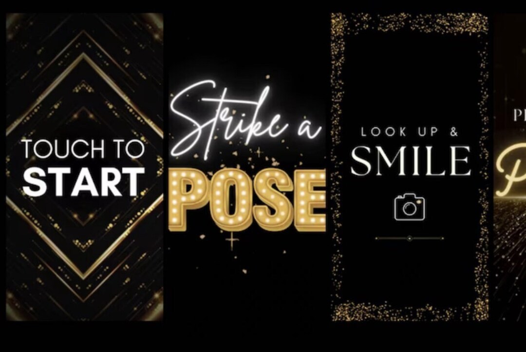 Gold Photo Booth Animations Set of 8 1080x1920 - Etsy