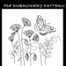 Butterfly Embroidery PDF Pattern. 7 Sizes 3-8 Inch & A4 for Different Hand Embroidery Hoops ...