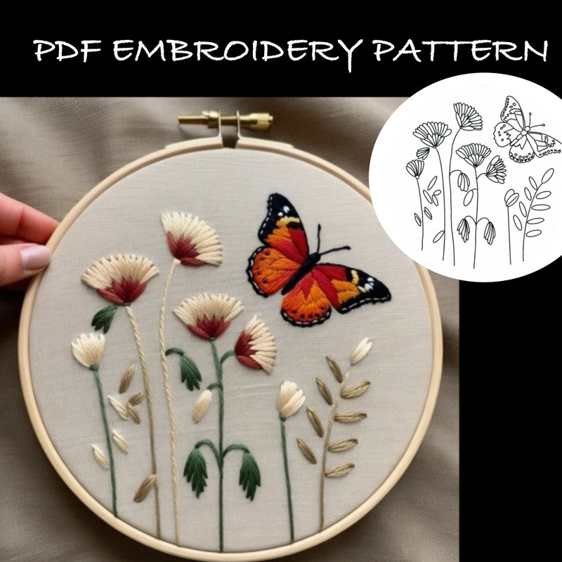 Butterfly Embroidery - Etsy