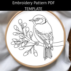 Blue Bird Hand Embroidery PDF Pattern. 7 Sizes 3-8 Inch & A4 Hoop. Easy ...