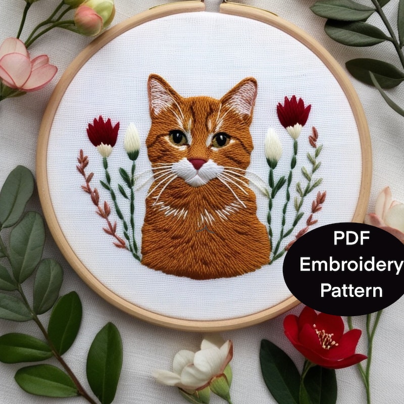 Cat Embroidery - Etsy