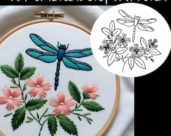 Butterfly Embroidery PDF Pattern. 7 Sizes From 3 to 8 Inch & A4 for Different Sized Hand ...
