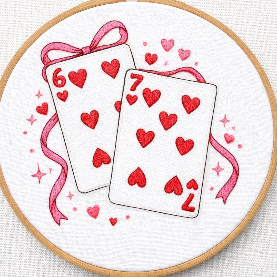 Six Seven Valentine Hand Embroidery PDF Pattern|6 Sizes|rimsnce Gift ...