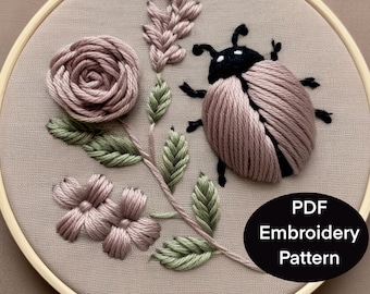 Butterfly Embroidery PDF Pattern. 7 Sizes From 3 to 8 Inch & A4 for Different Sized Hand ...