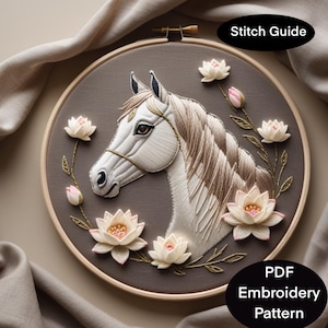 Horse Hand Embroidery Pdf Pattern Bundle. 8 Beautiful Horse Portrait ...