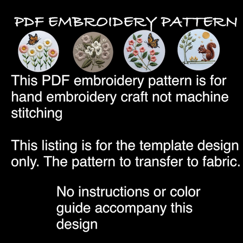 Dragonfly Embroidery PDF Pattern. 7 Sizes From 3 Inch to A4 10 Inch Suitable for Different Sized ...