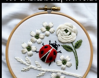 Ladybug Hand Embroidery PDF Pattern. From 3 8 Inch for Embroidery Hoops ...