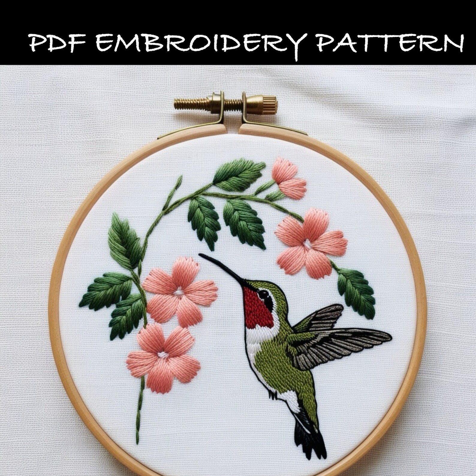 Hummingbird Embroidery PDF Pattern. 7 Sizes 3-8 Inch & A4 for Different ...