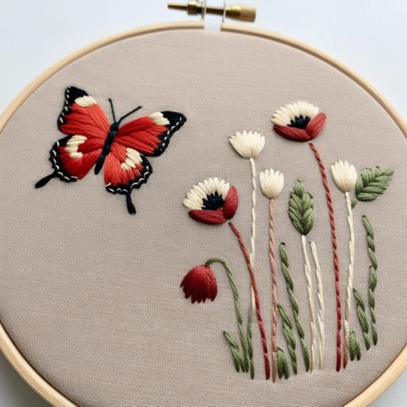 Butterfly Embroidery Bundle PDF Patterns. 7 Sizes for Each for Different Hand Embroidery Hoops ...