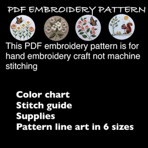 Tabby Cat Embroidery PDF Pattern. 7 Sizes From 3 to 8 Inch & A4 for ...